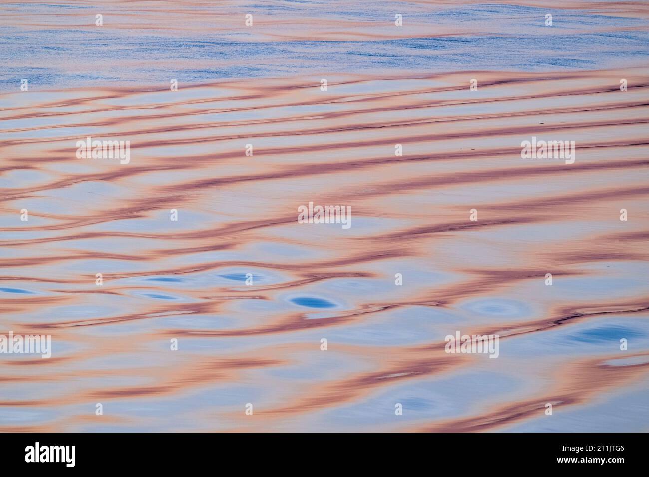Canada, Nunavut, Northwest Passage, Bellot Strait at sunrise. Water ...