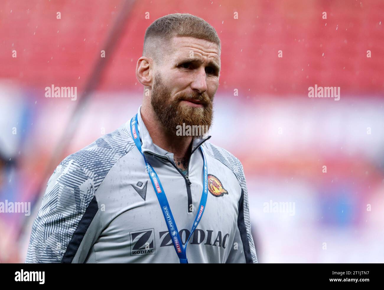 Catalans Dragons' Sam Tomkins walks the pitch prior to the Betfred ...