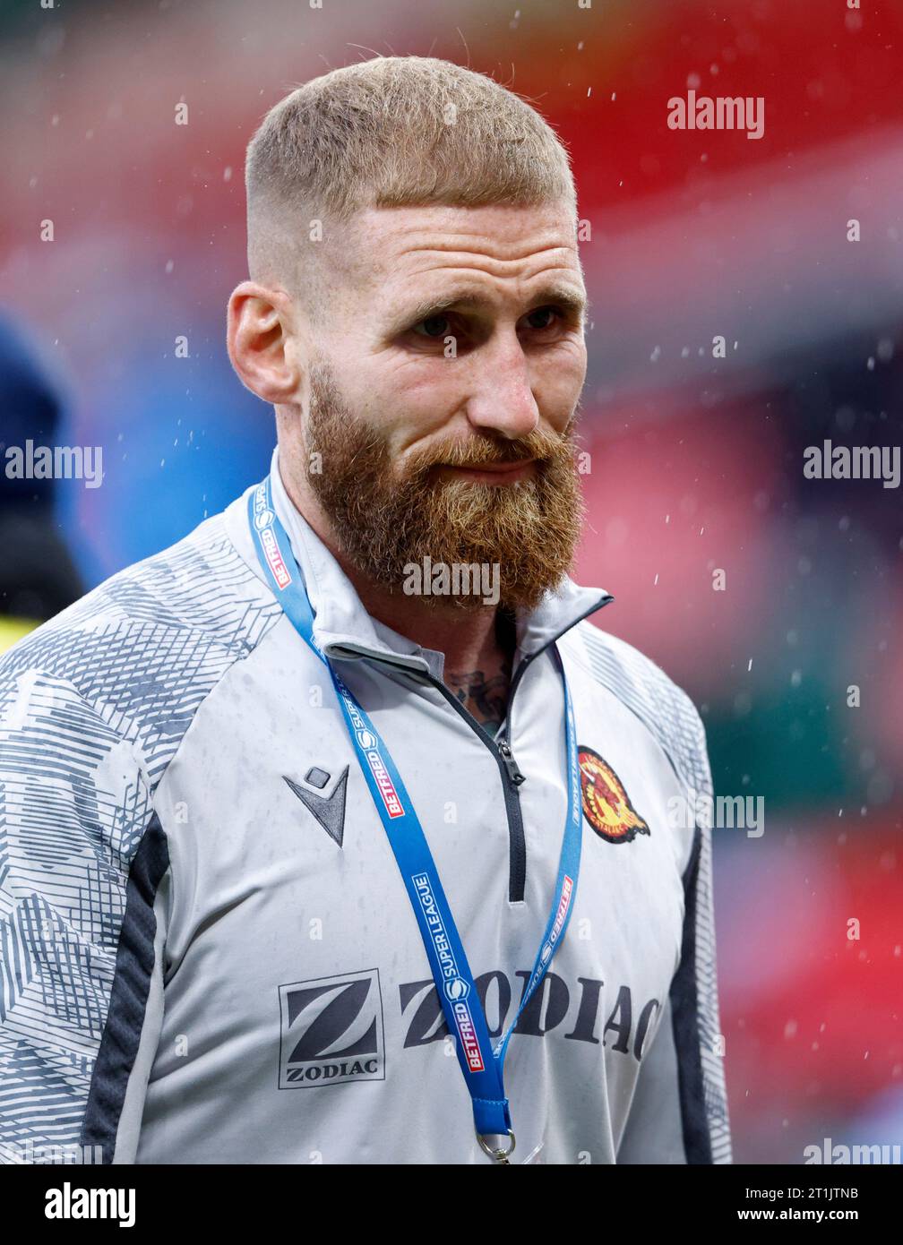 Catalans Dragons' Sam Tomkins walks the pitch prior to the Betfred ...