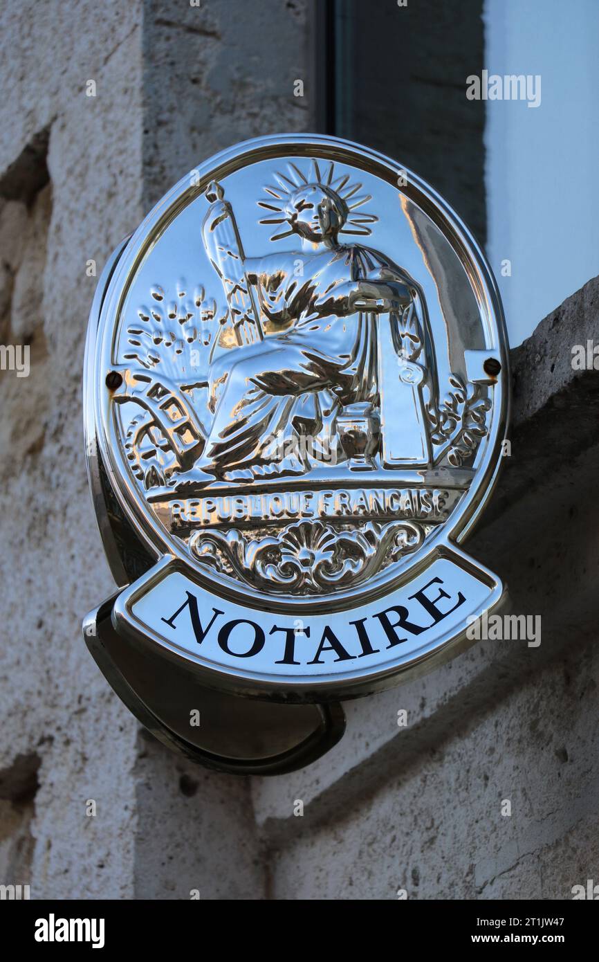 An official symbol of a french office of notary Stock Photo - Alamy