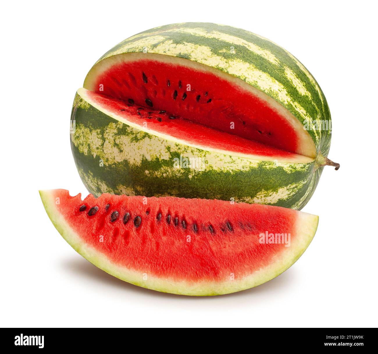 Two ripe watermelon slices hi-res stock photography and images - Alamy