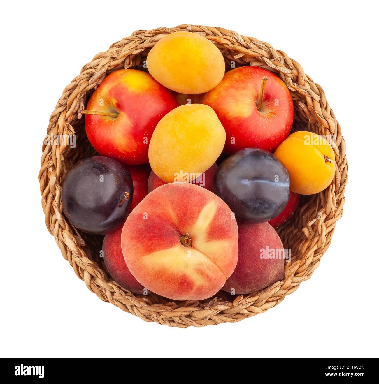 fruit mix basket path isolated on white Stock Photo - Alamy