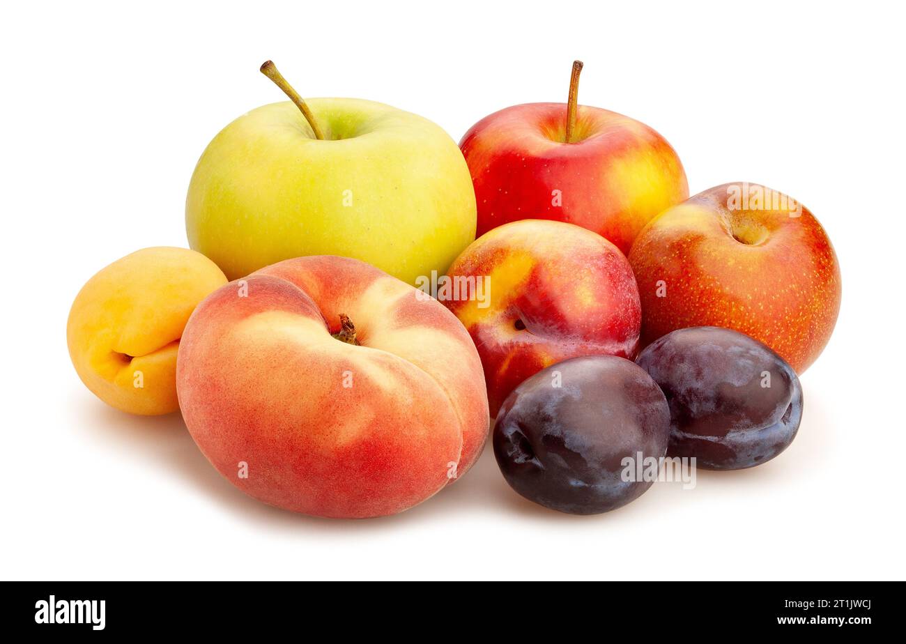 fruit mix path isolated on white Stock Photo - Alamy