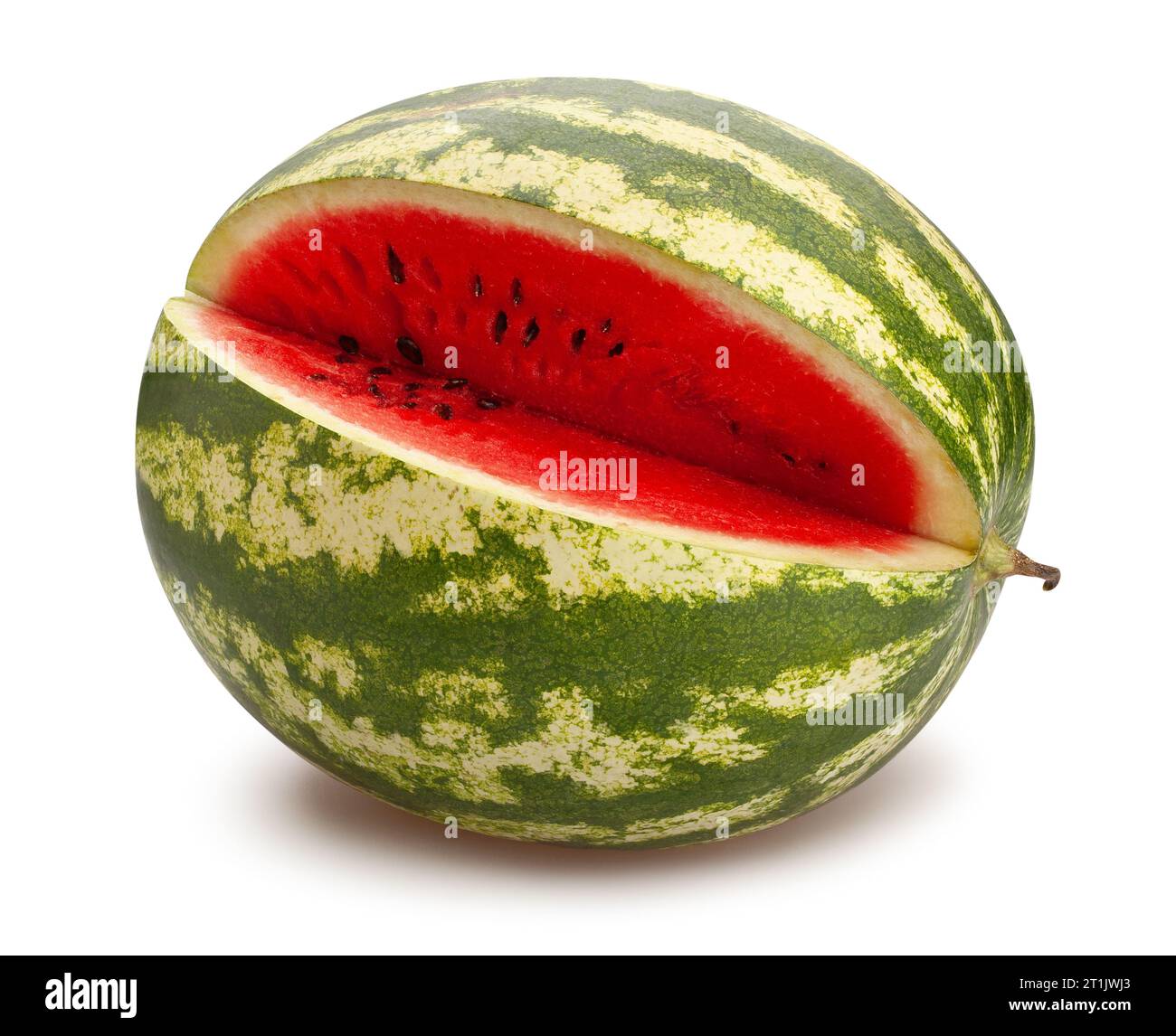 sliced watermelon path isolated on white Stock Photo - Alamy