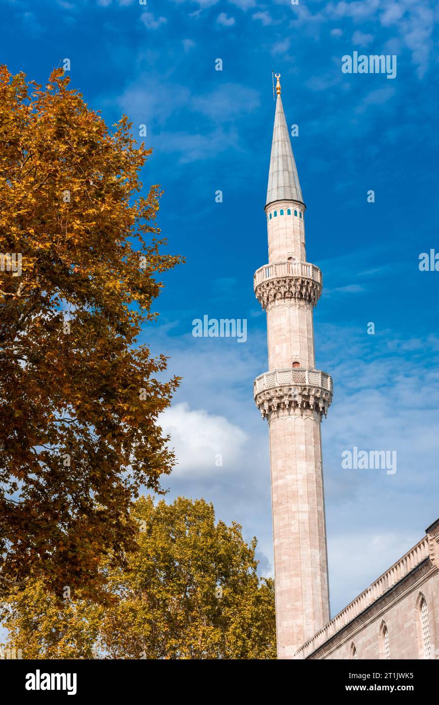 Minaret of the Suleymaniye Mosque in Istanbul, Turkey Stock Photo - Alamy
