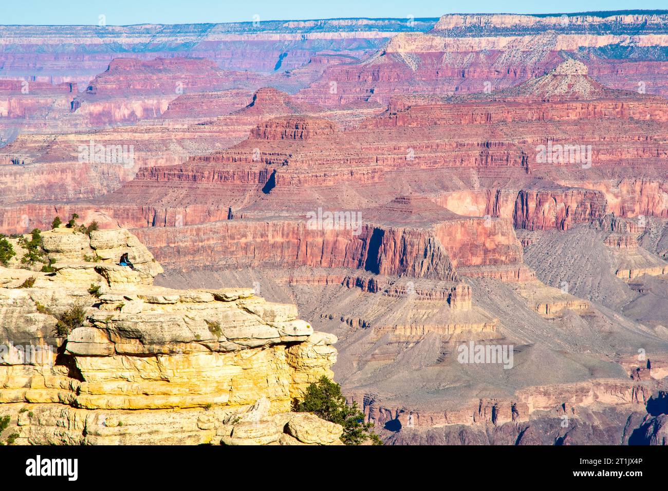 Couple looking over magnificent Grand Canyon gives perspective to its ...