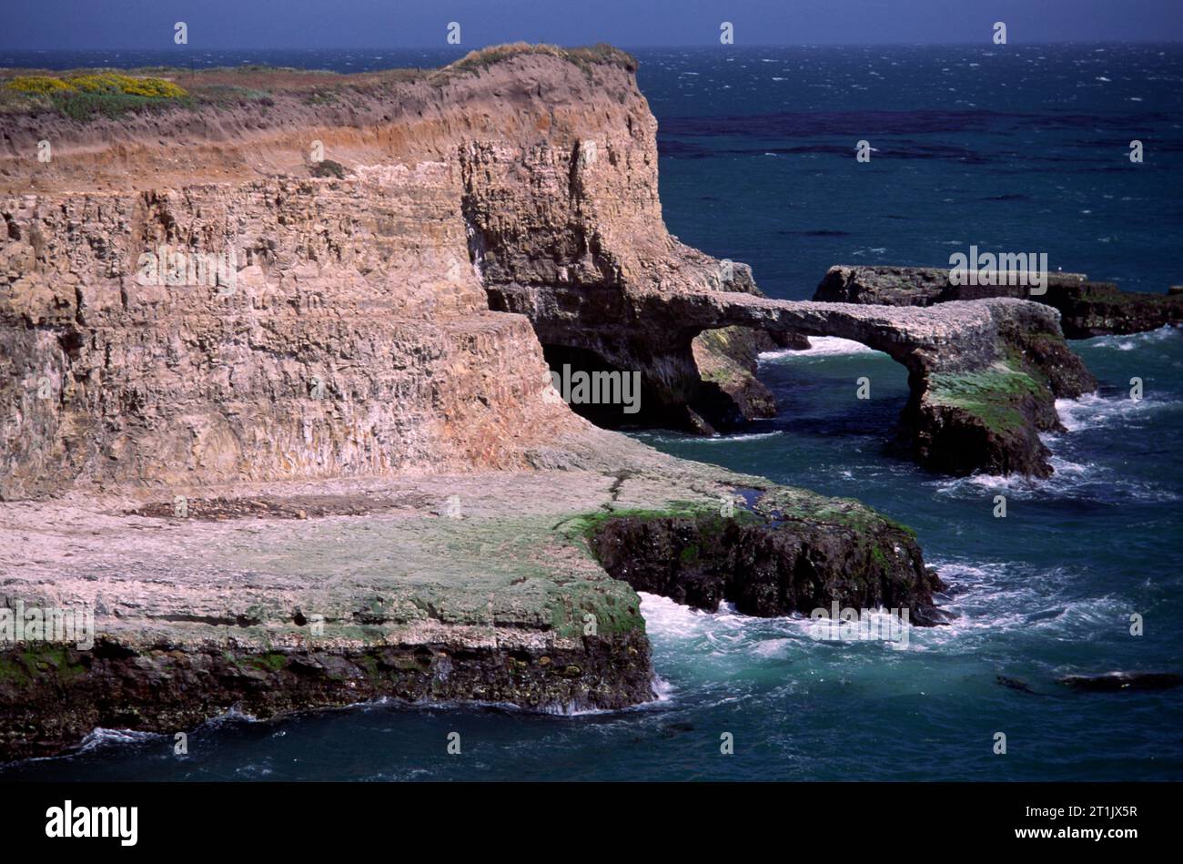 Coastal cliffs and arch, Wilder Ranch State Park, California Stock ...