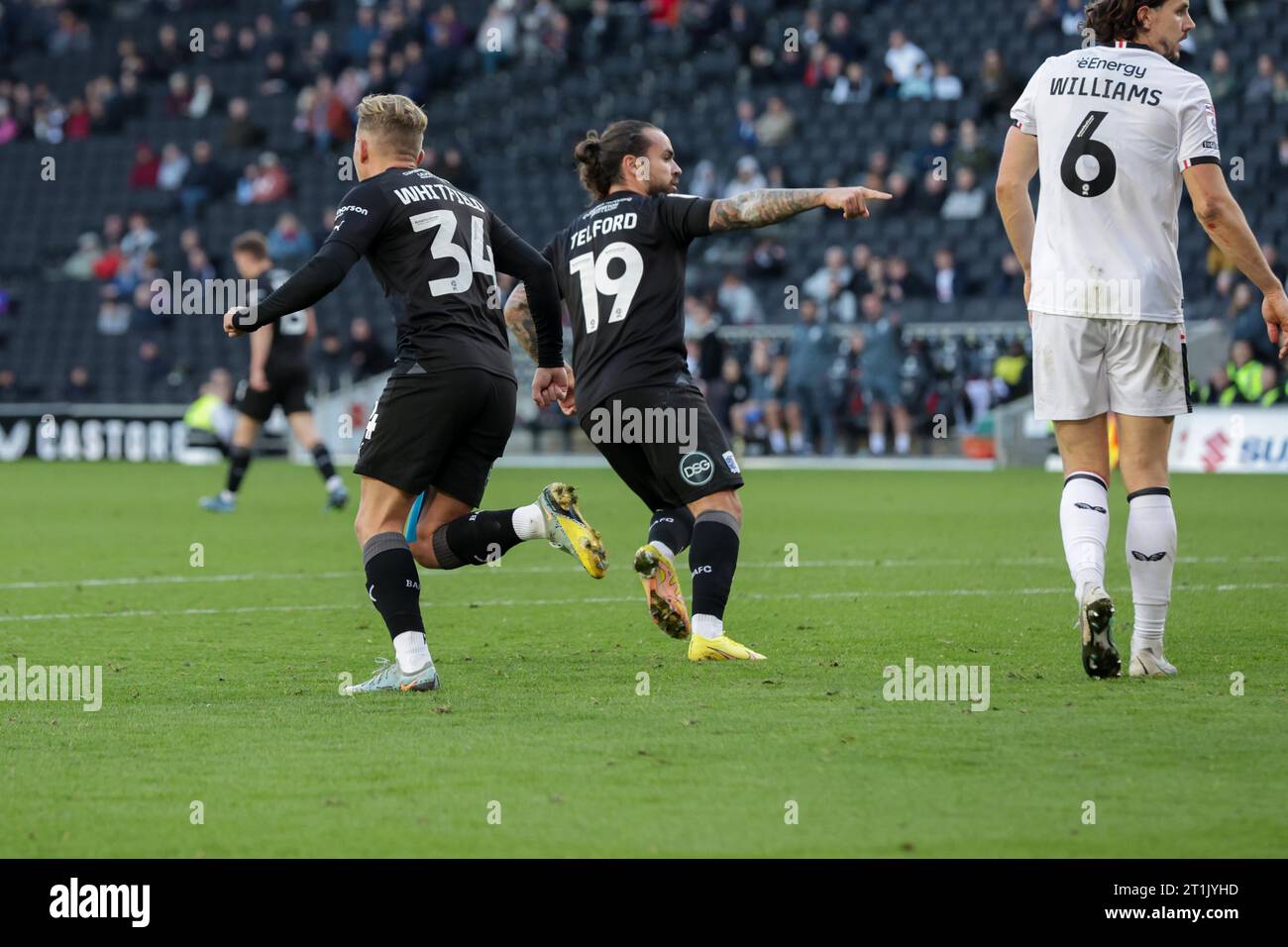 Ben Whitfield scores for Barrow, and pulls a goal back to make it 1 - 2 ...