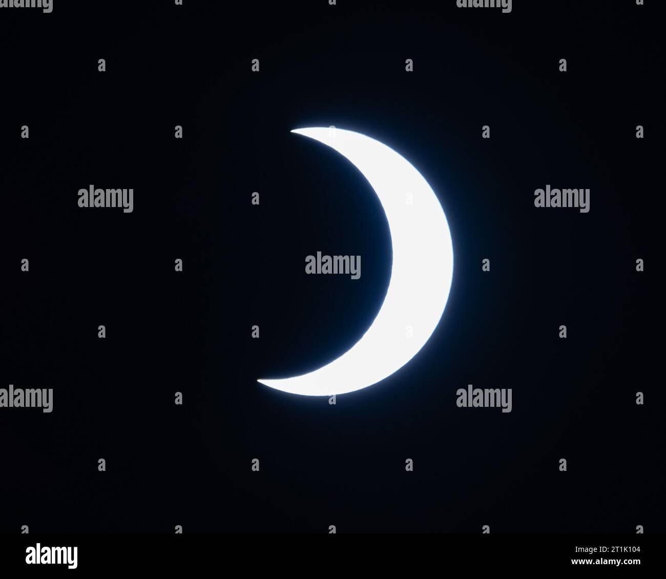 Partial solar eclipse at its maximum point viewed from Los Angeles ...