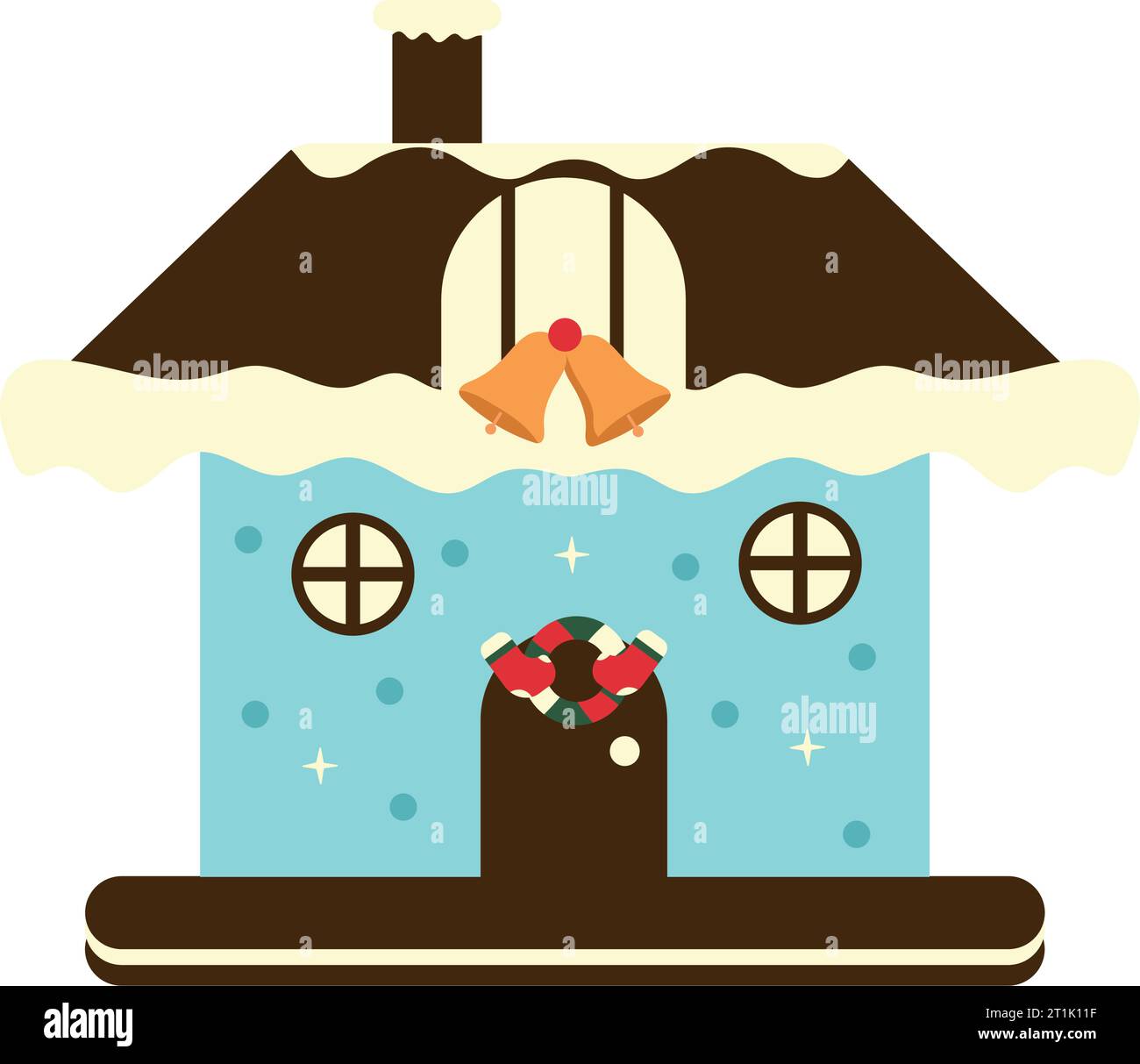 christmas house blue vector isolated Stock Vector Image & Art - Alamy