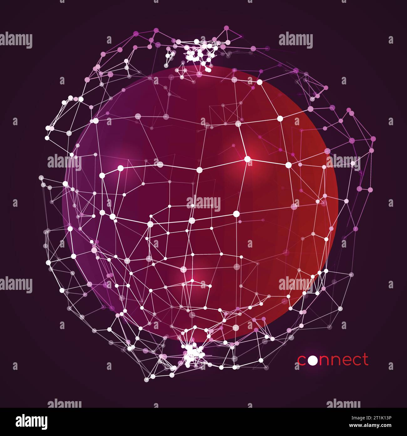 Digital plexus of glowing lines and dots. Futuristic digital background for Science and ...