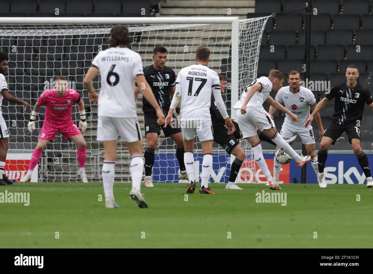 Max Dean scores for Milton Keynes Dons, to take the lead making it 1 ...