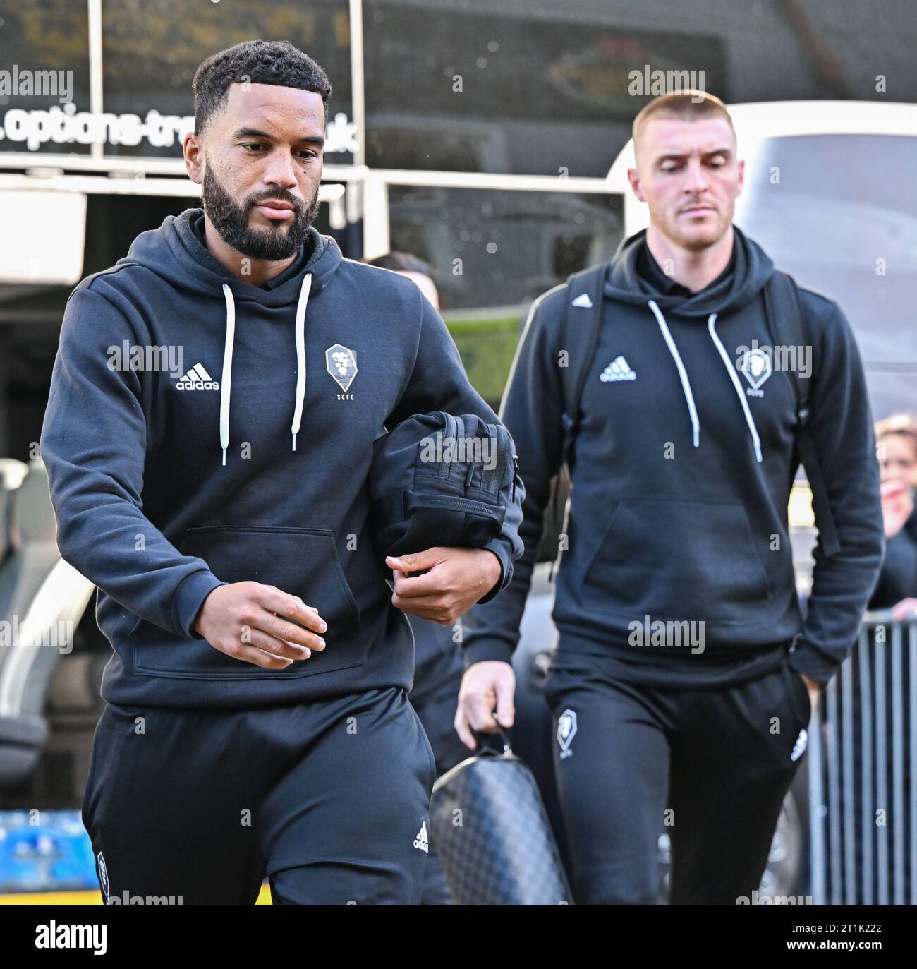 Wrexham, UK. 14th Oct, 2023. Adrian Mariappa 5# of Salford City ...