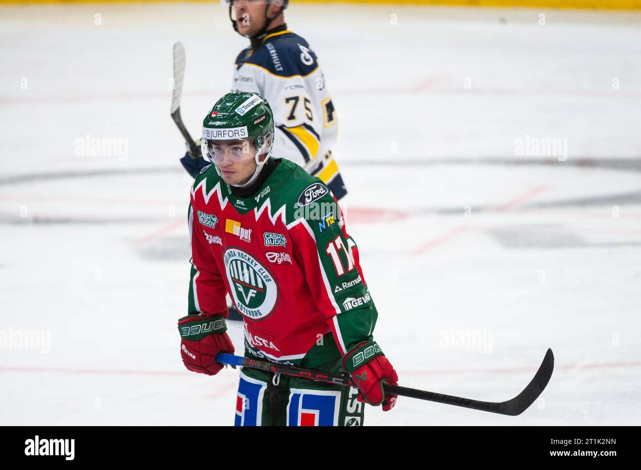 Gothenburg, Sweden. 14th Oct 2023. Isac Born of Frölunda during the ice hockey match in the SHL ...
