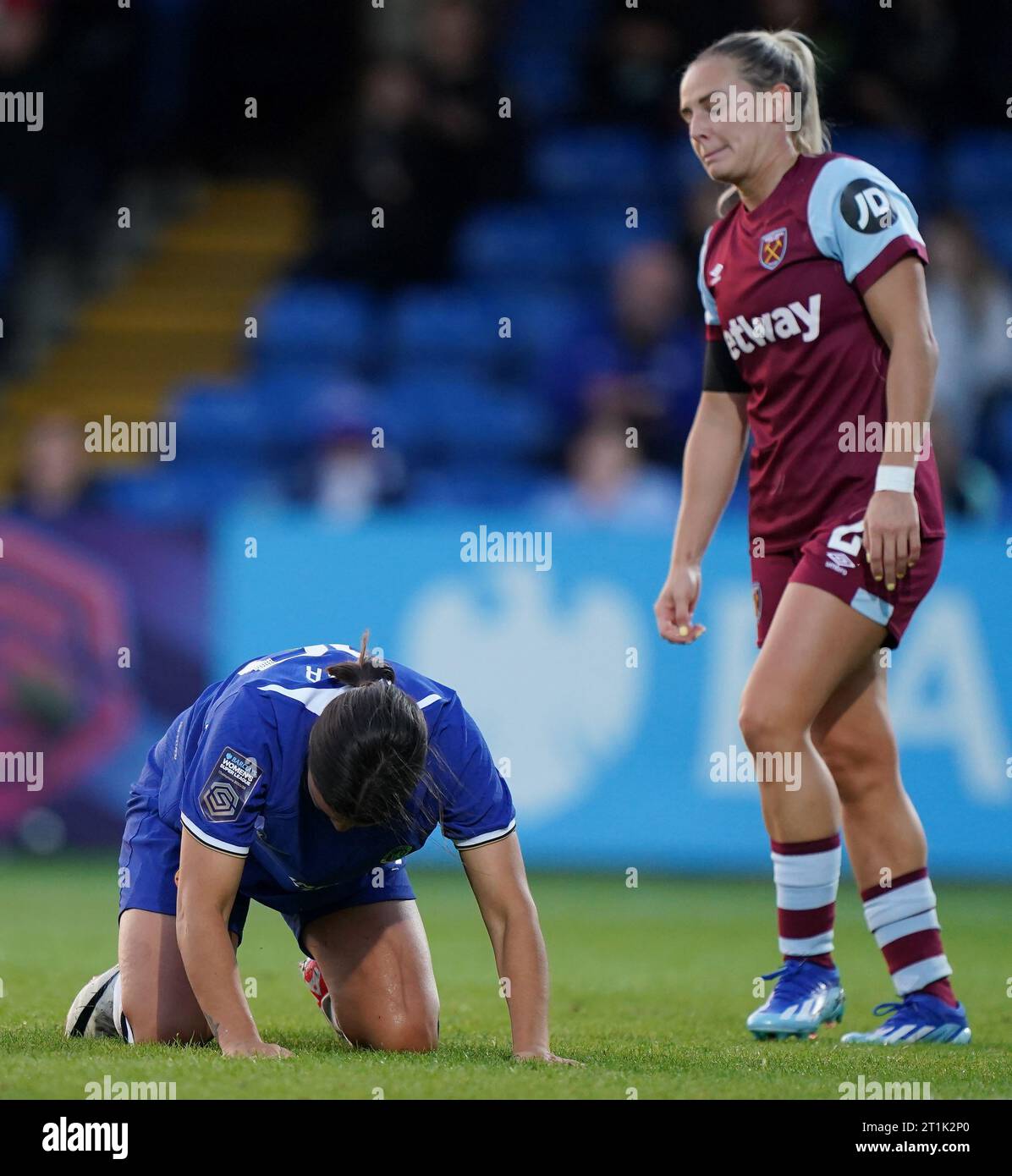 Chelsea’s Sam Kerr (left) reacts during the Barclays Women's Super ...