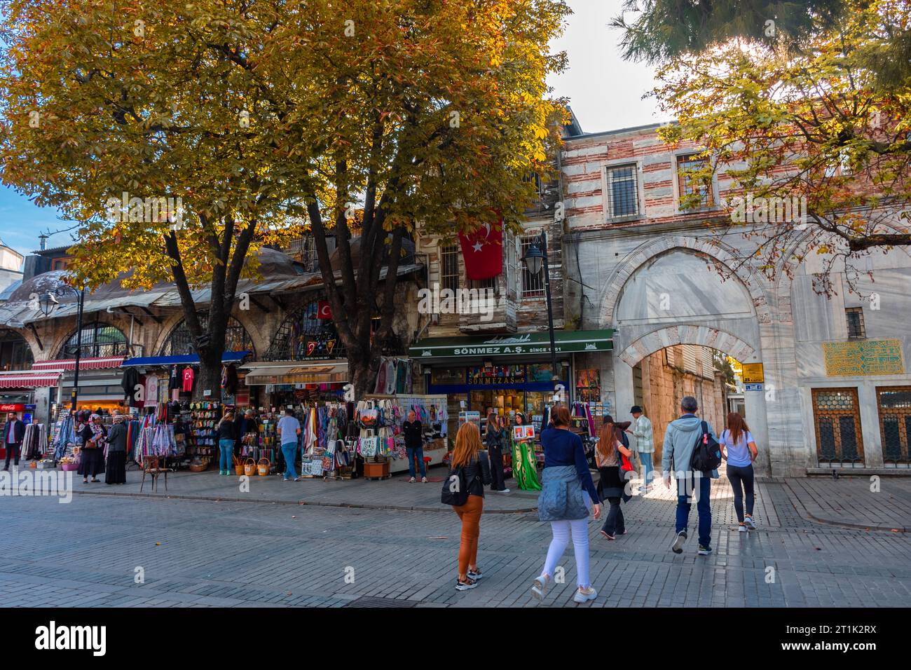 Istanbul, Turkey, 12 October 2022:The gate between Sultanahmet square ...