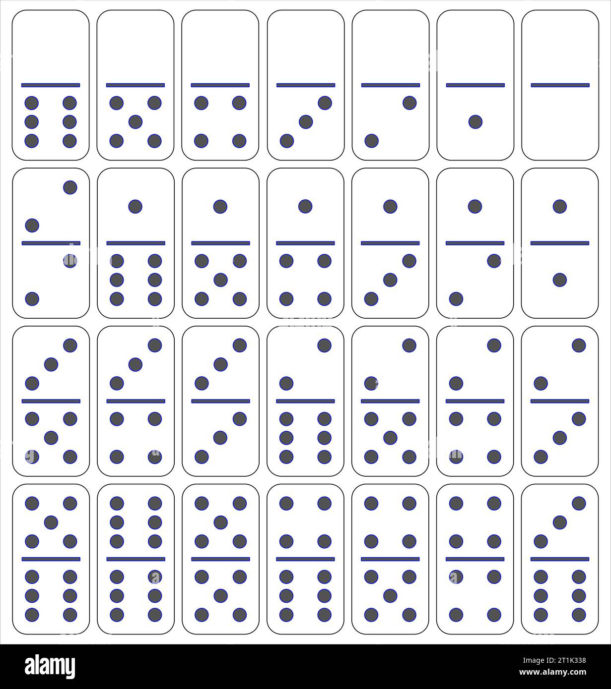 Domino set of 28 tiles Cnc. laser cut Vector illustration Stock Vector ...