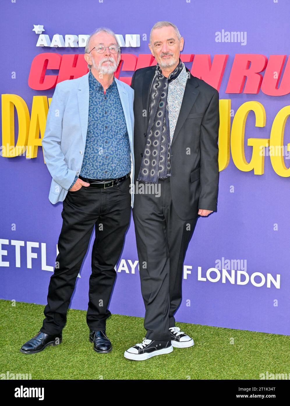 London, UK. 14th Oct, 2023. (L-R) Peter Lord and Sam Fell. Red (Green ...