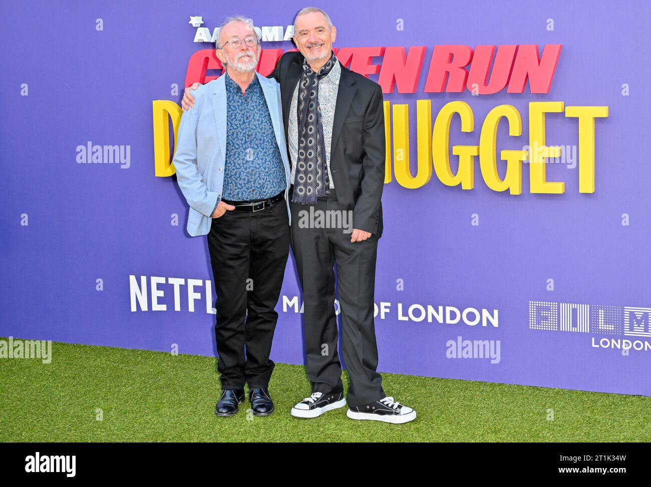 London, UK. 14th Oct, 2023. (L-R) Peter Lord and Sam Fell. Red (Green ...