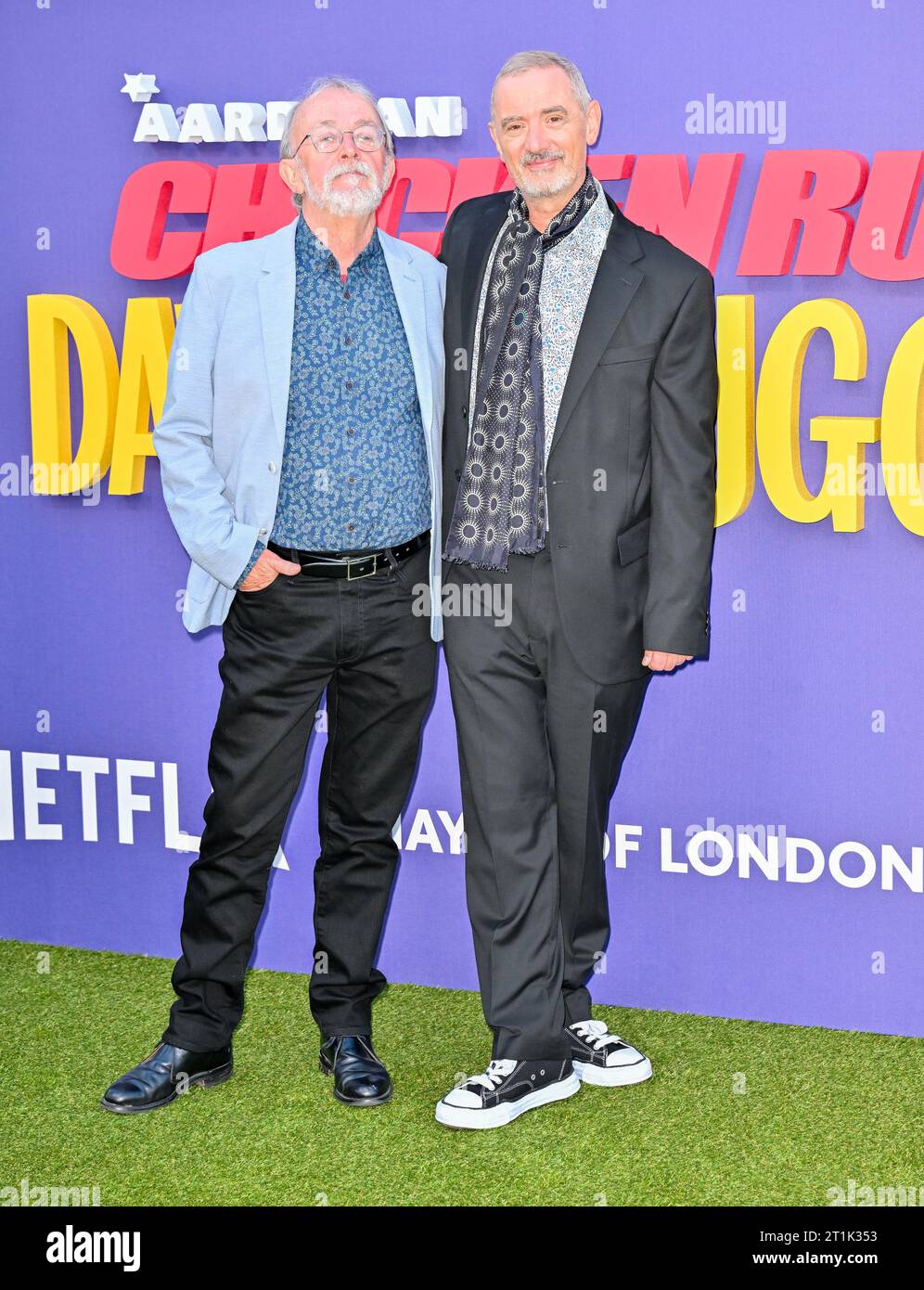 London, UK. 14th Oct, 2023. (L-R) Peter Lord and Sam Fell. Red (Green ...
