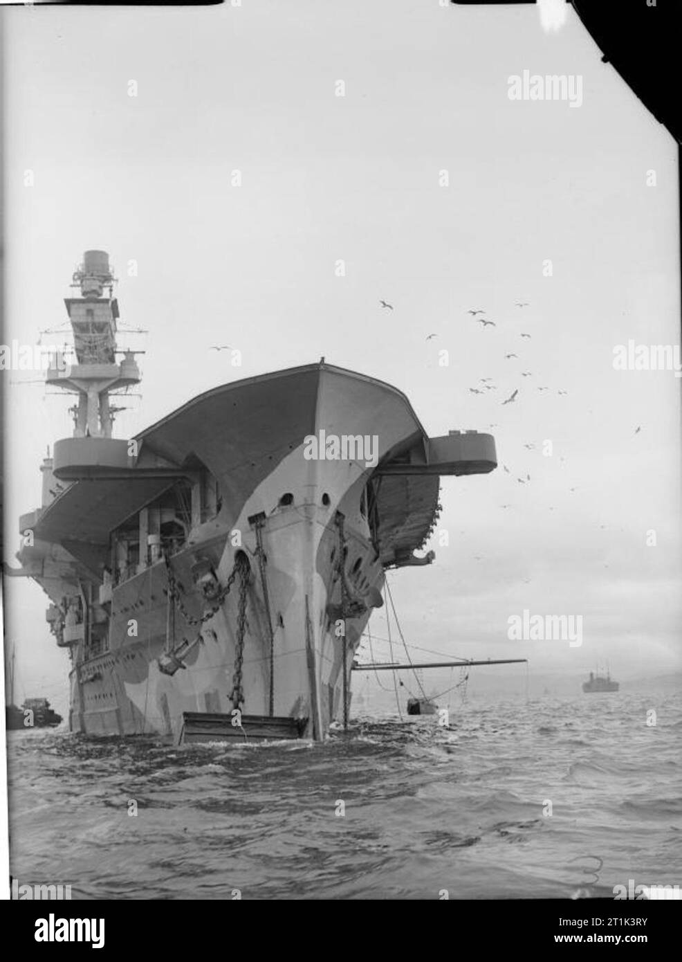 The Royal Navy during the Second World War HMS EAGLE moored at Greenock ...