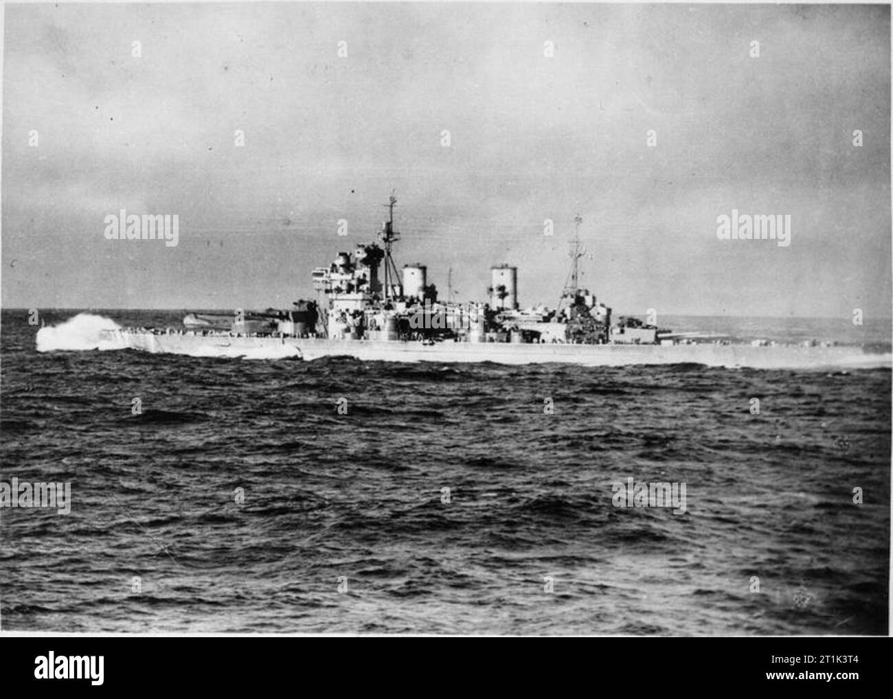 The Royal Navy during the Second World War Waves crashing over the bow ...