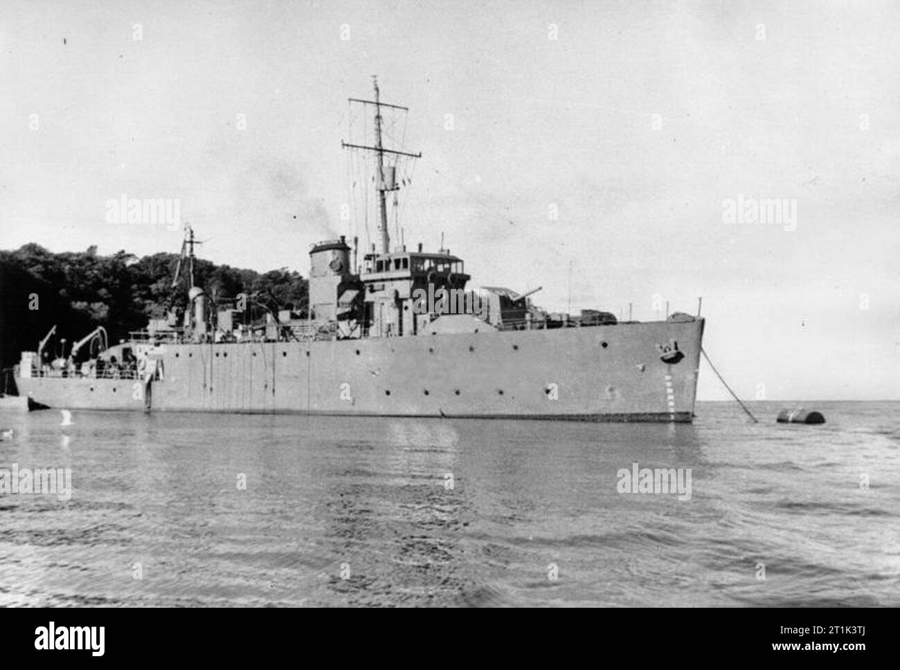 The Royal Navy during the Second World War HMS PETERHEAD at a buoy ...