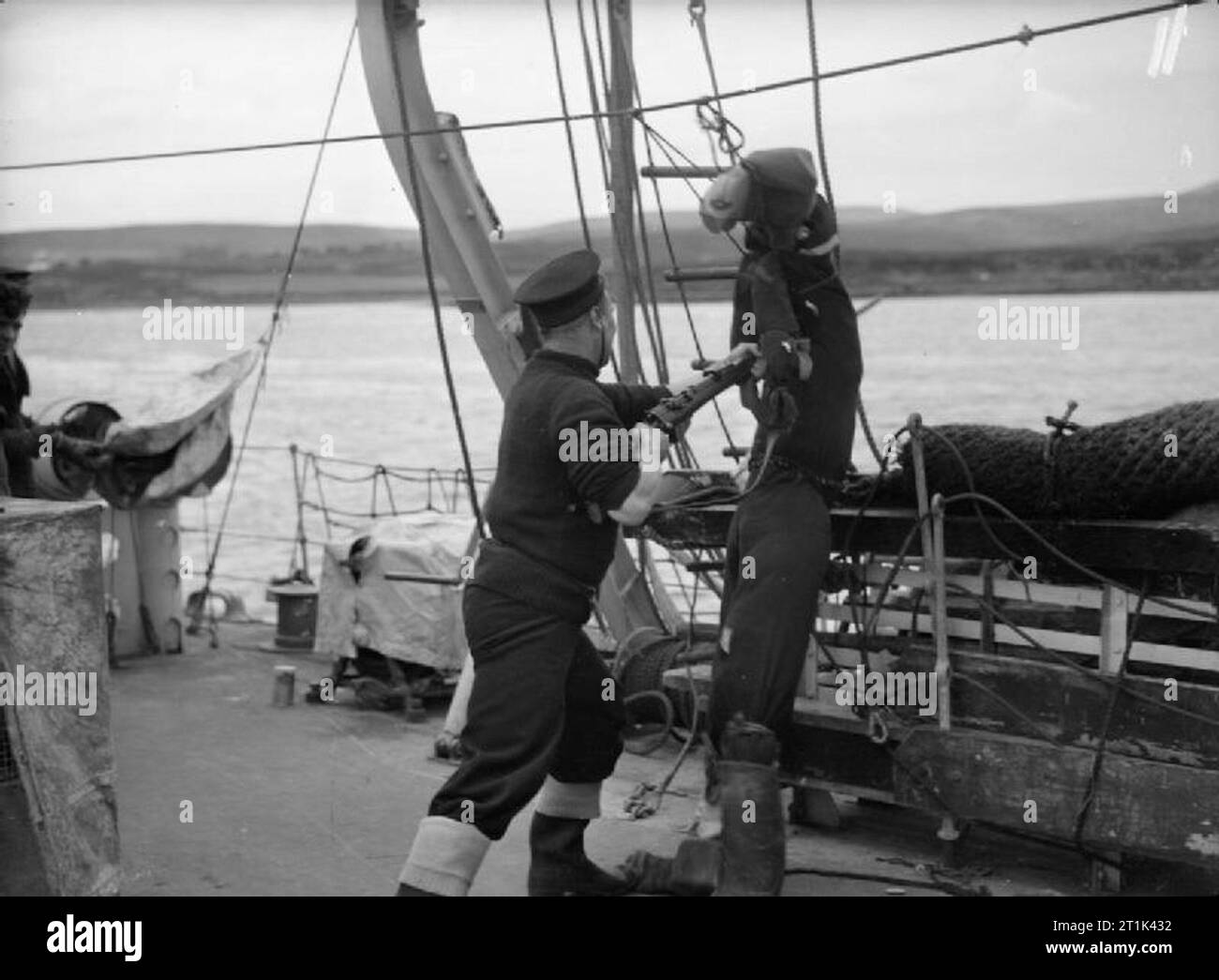 The Royal Navy during the Second World War A sailor engaging at bayonet ...
