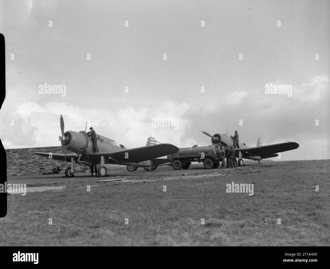 The Royal Navy during the Second World War Fuelling two Vought SB2U ...