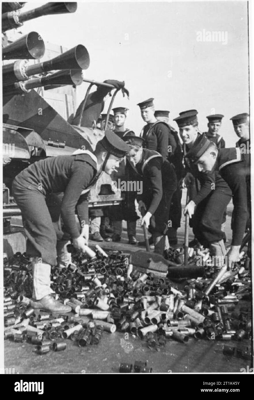 The Royal Navy during the Second World War Clearing up the shell ...