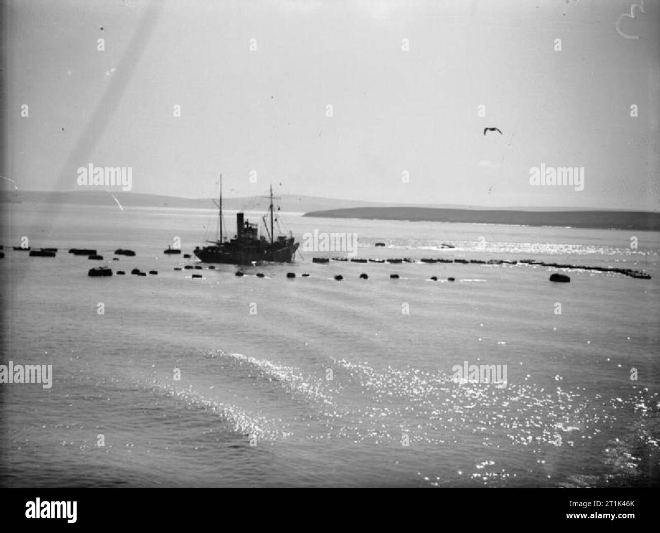 The Royal Navy during the Second World War The boom at Scapa Flow being ...