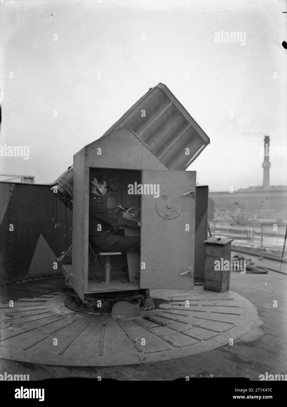 The Royal Navy during the Second World War A gunner in the cabin of an ...
