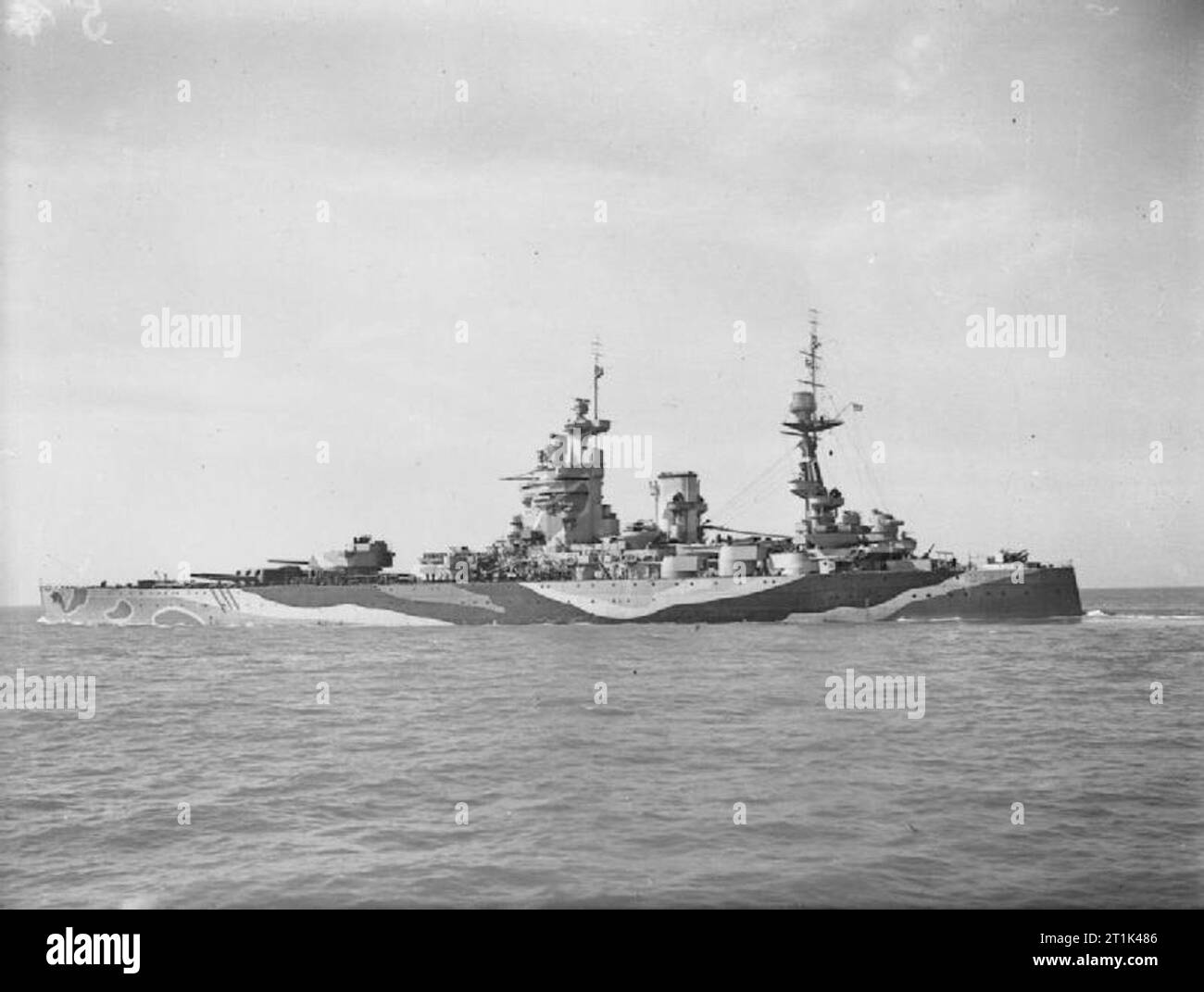 The Royal Navy during the Second World War HMS RODNEY underway at sea ...