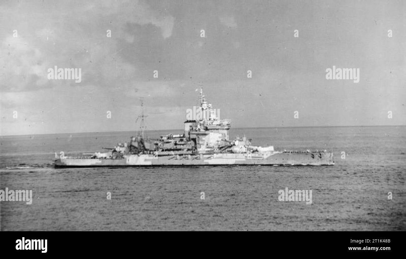 The Royal Navy during the Second World War HMS WARSPITE at sea during ...