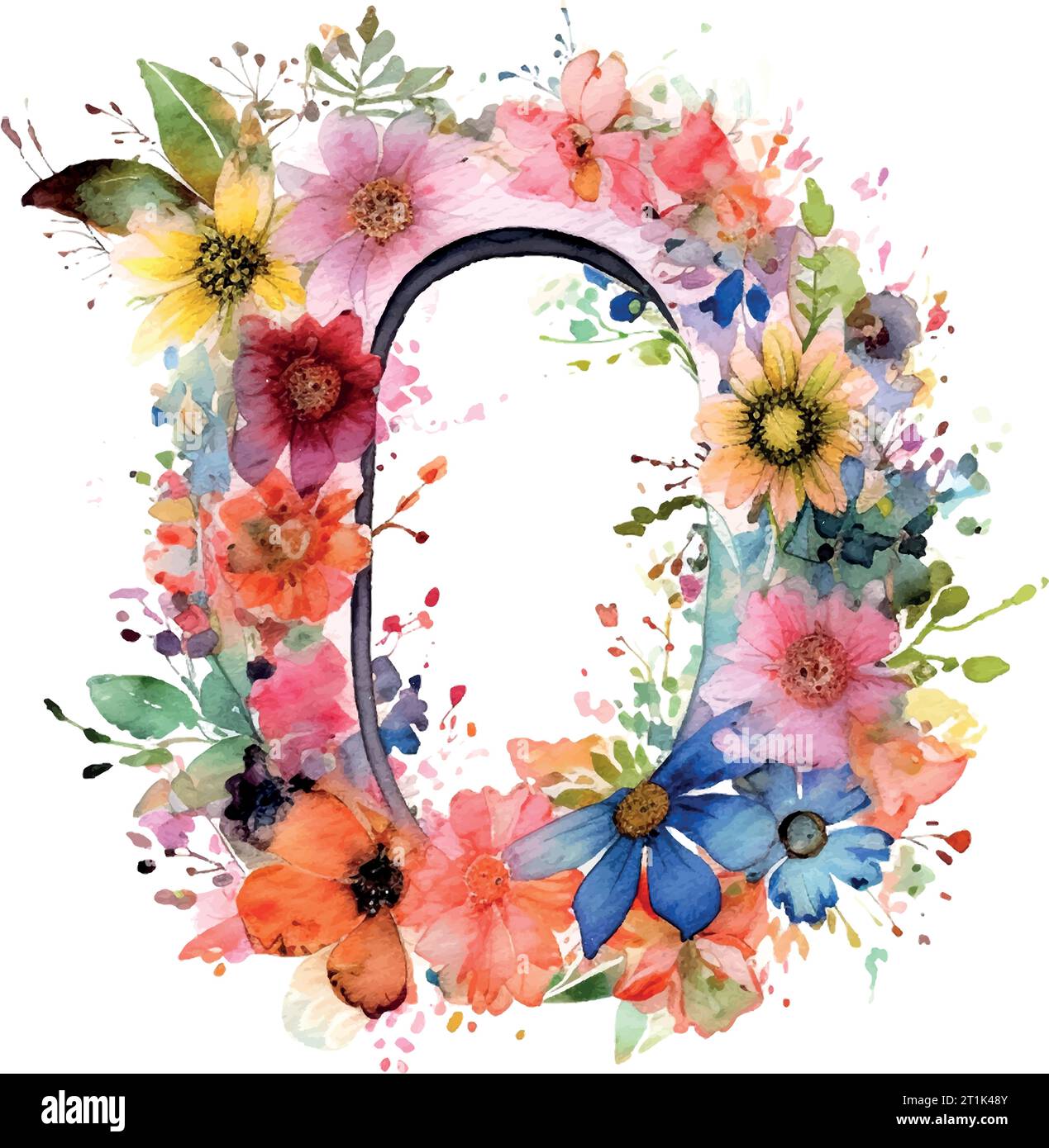 Modern monogram O watercolor, great design for any purposes. alphabet ...