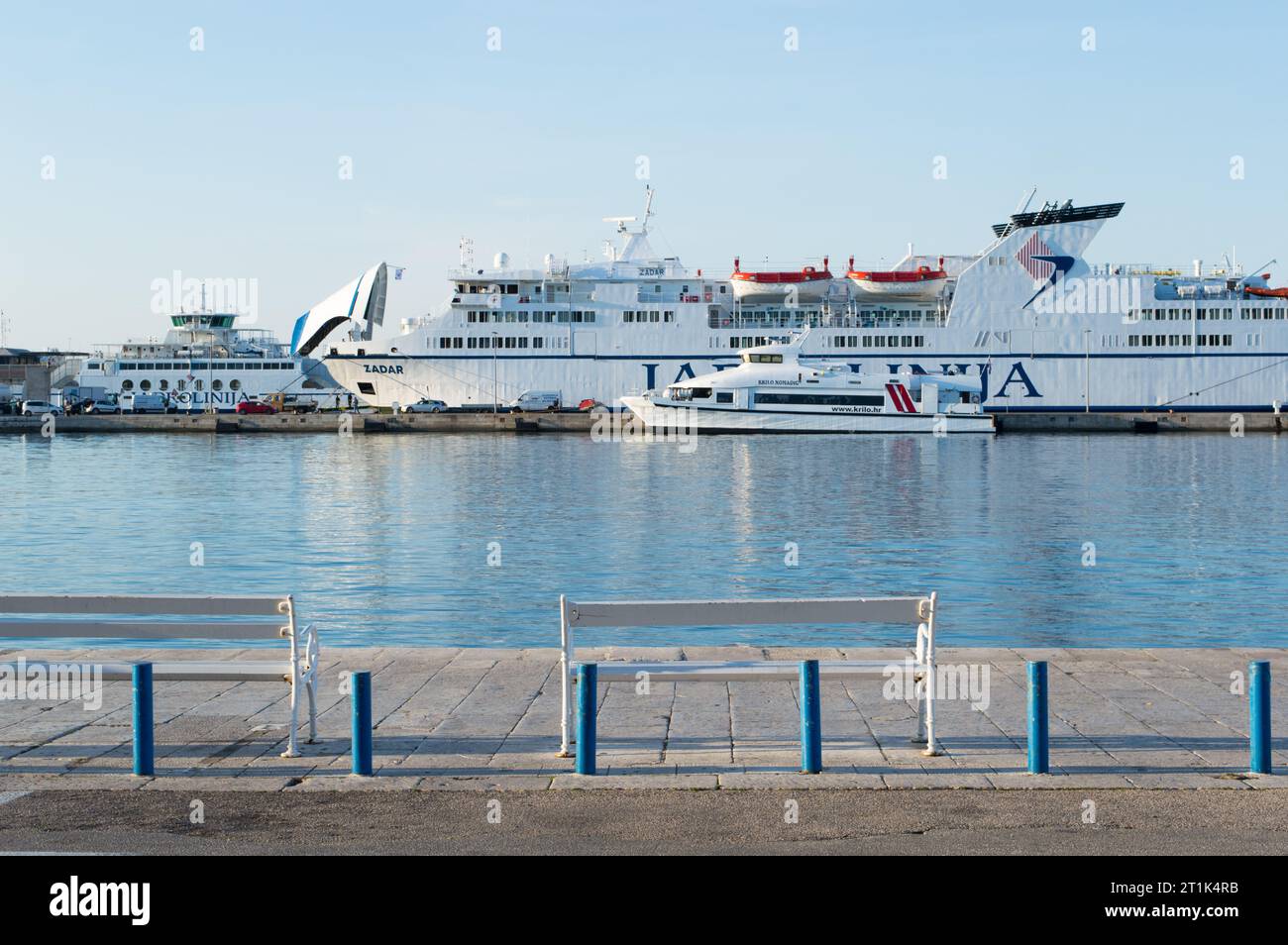 Split, Croatia - 22 April 2023: Ferry port in Split with Jadrolinija ...