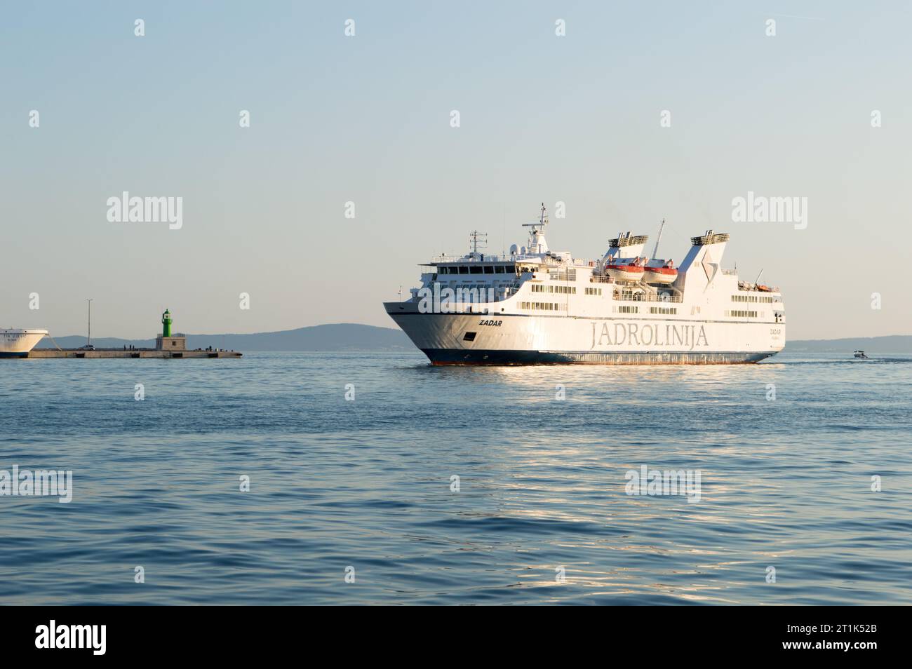 Split, Croatia - 23 April 2023: Ferry arriving in the port Split ...