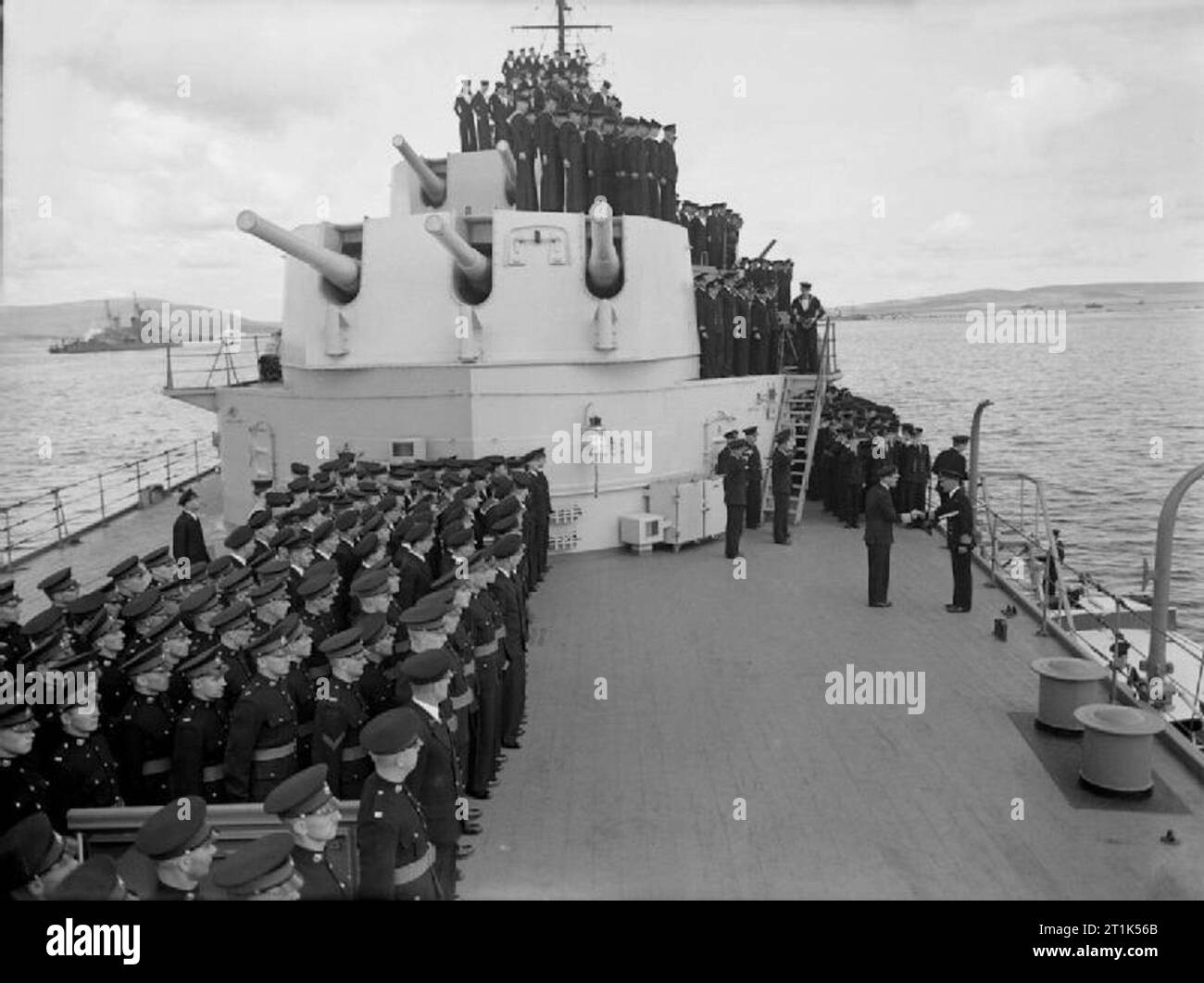 HMS Belfast during the Second World War Visit by HM King George VI ...