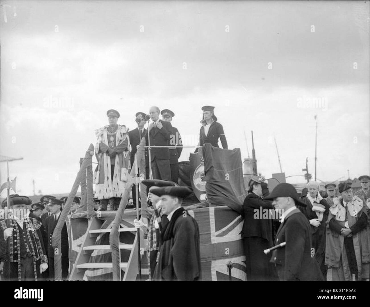 HMS Howe. August 1942. Lord Alness (Chairman of Scottish Savings ...