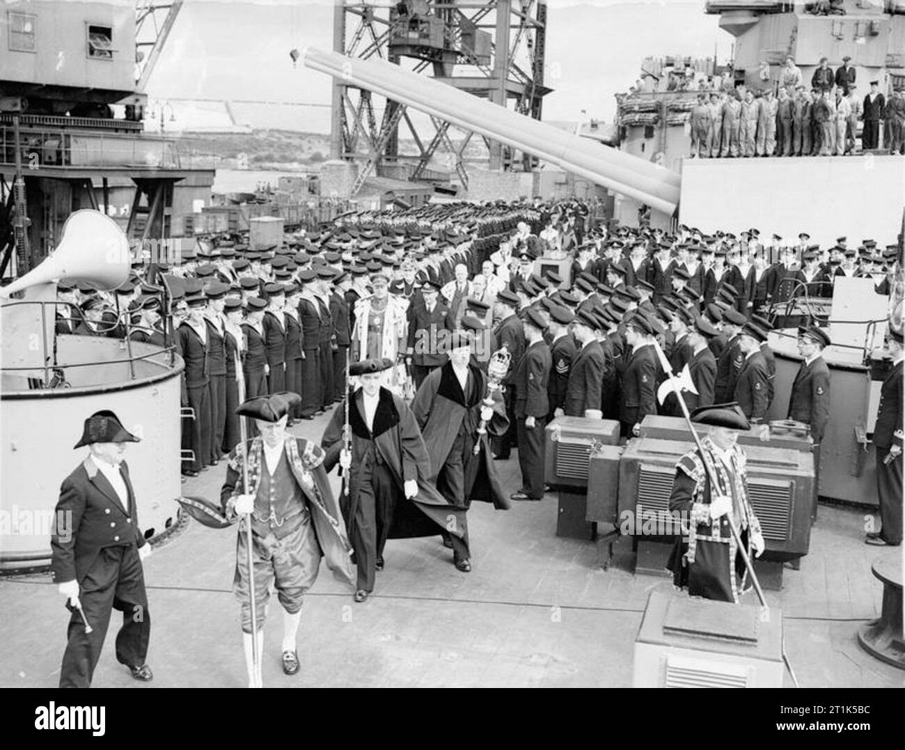 HMS Howe. August 1942. The Lord Provost of Edinburgh, the city which ...
