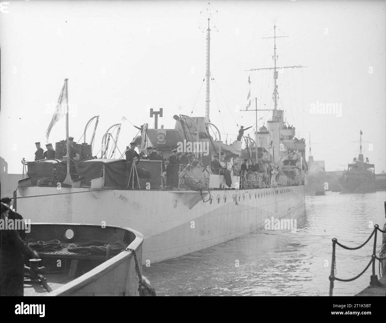 HMS Keppel. 10 March 1943, East India Dock. Three quarters stern view ...