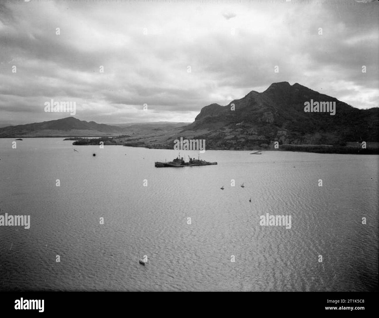 HMS Mauritius, a Fiji Class Cruiser at Sea. August 1942. HMS MAURITIUS ...