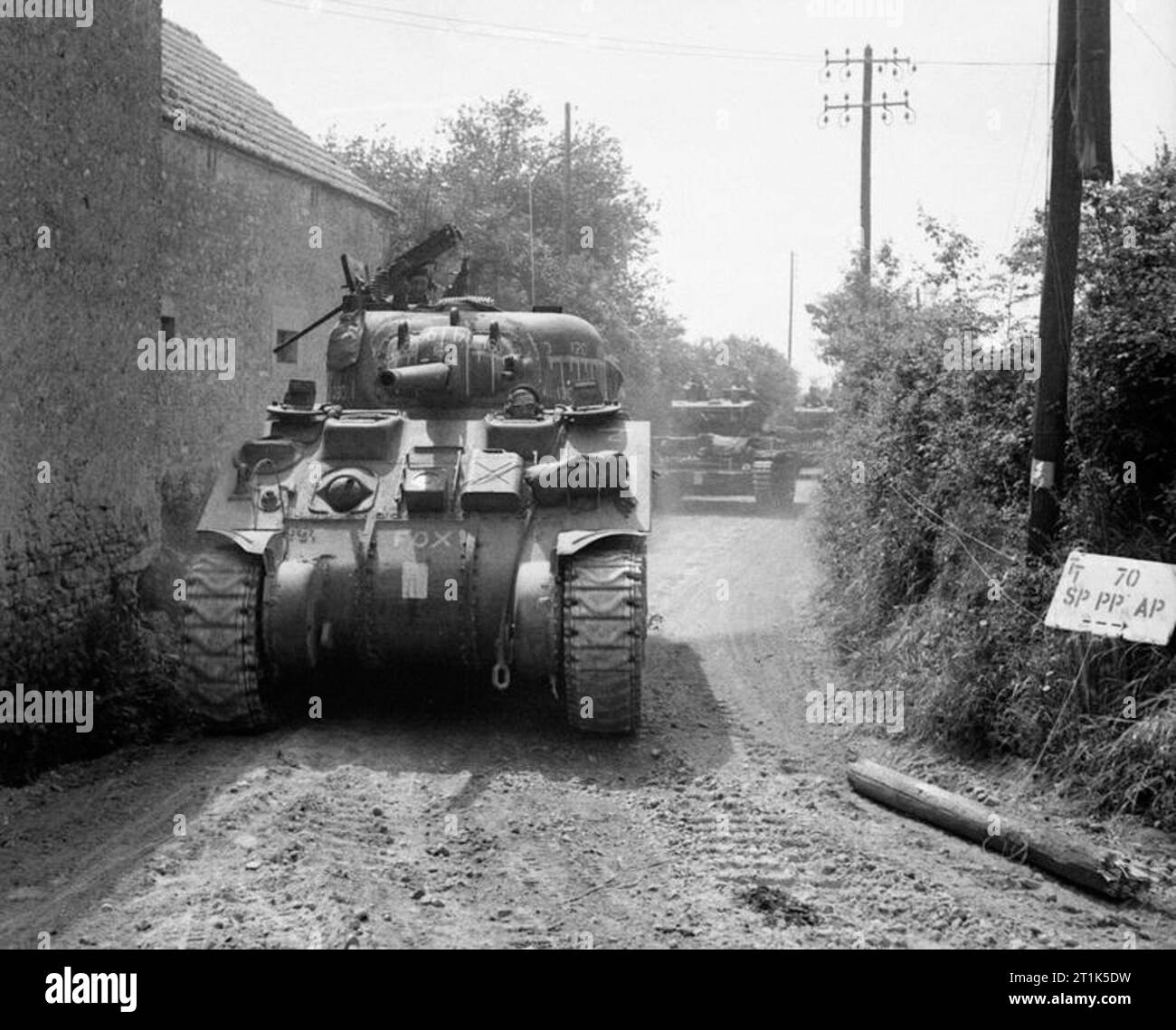 Sherman and Cromwell tanks of the Royal Marines Armoured Support Group ...