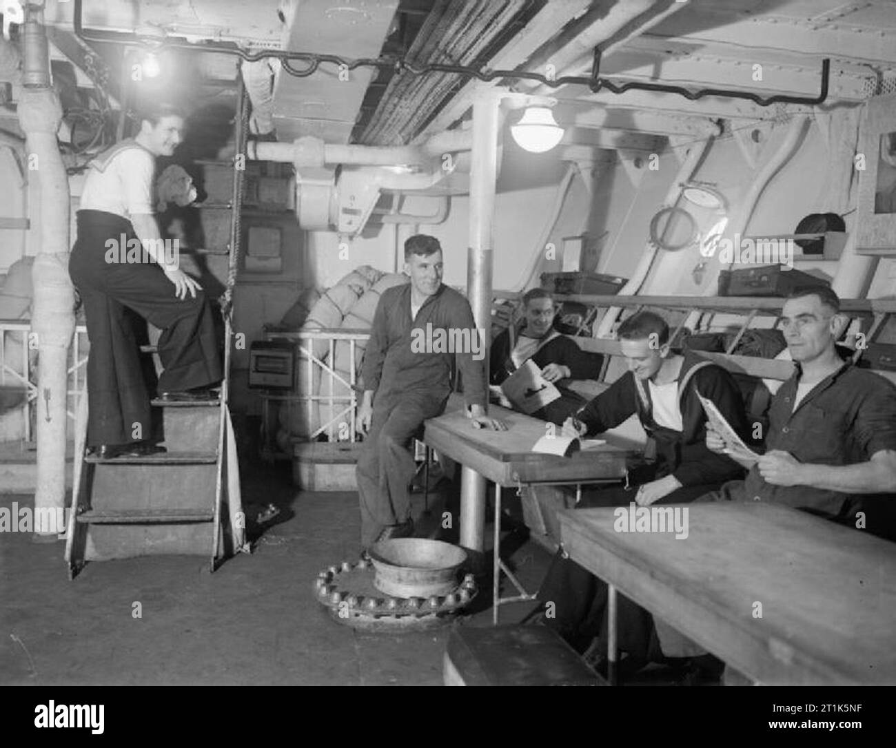 Interior Studies on Board a Frigate. 5 July 1943, on Board the River ...