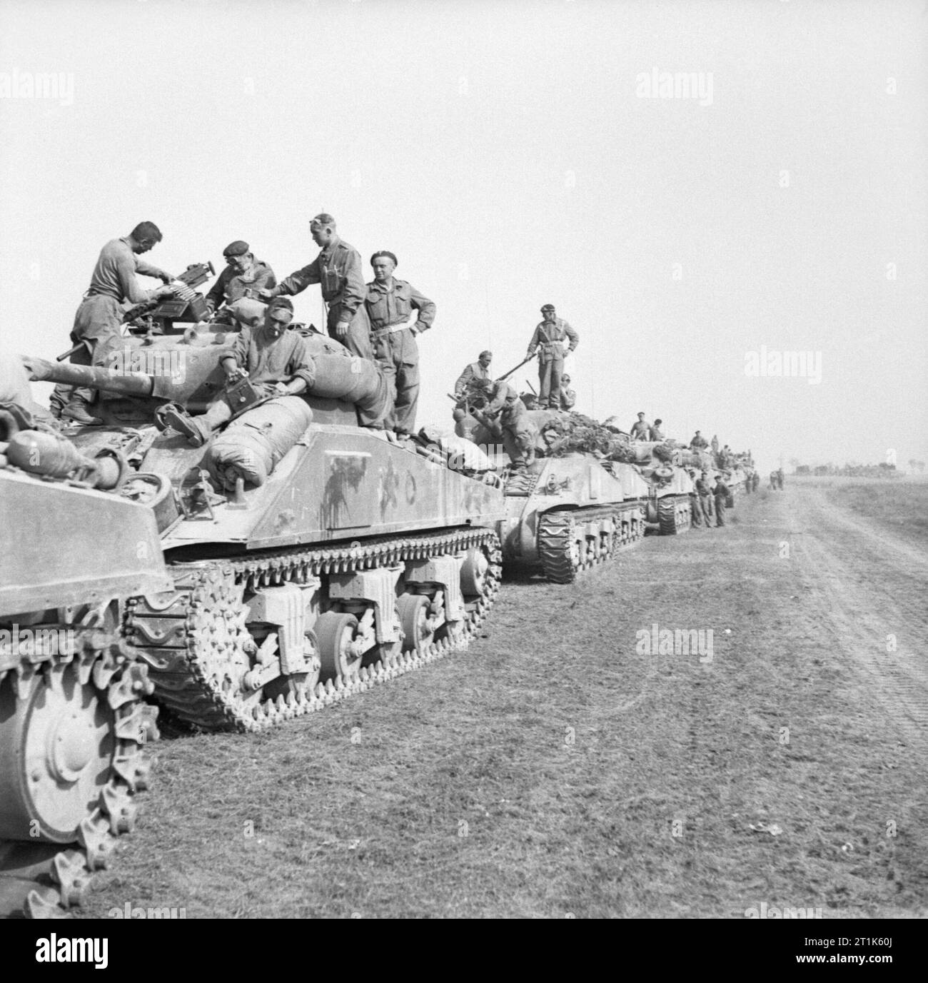 Sherman tanks of 1st Polish Armoured Division assembled for Operation ...