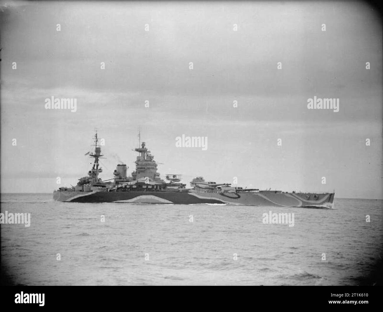 The Royal Navy during the Second World War The British battleship HMS RODNEY underway off Mers ...