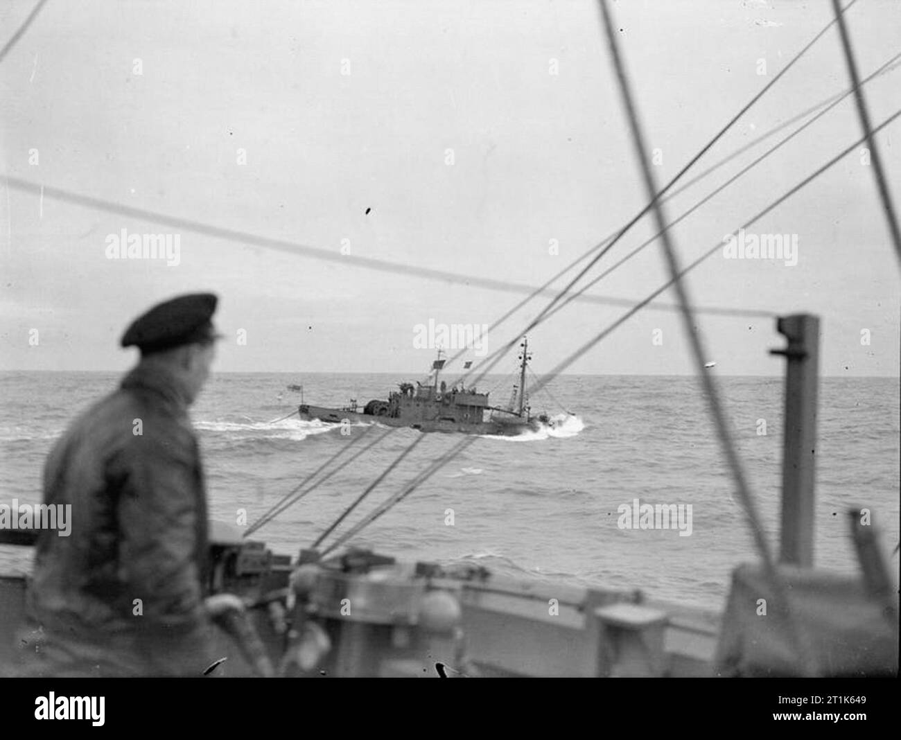 Motor Minesweeper. March 1943, Devonport. MMS 87 at work off the South ...