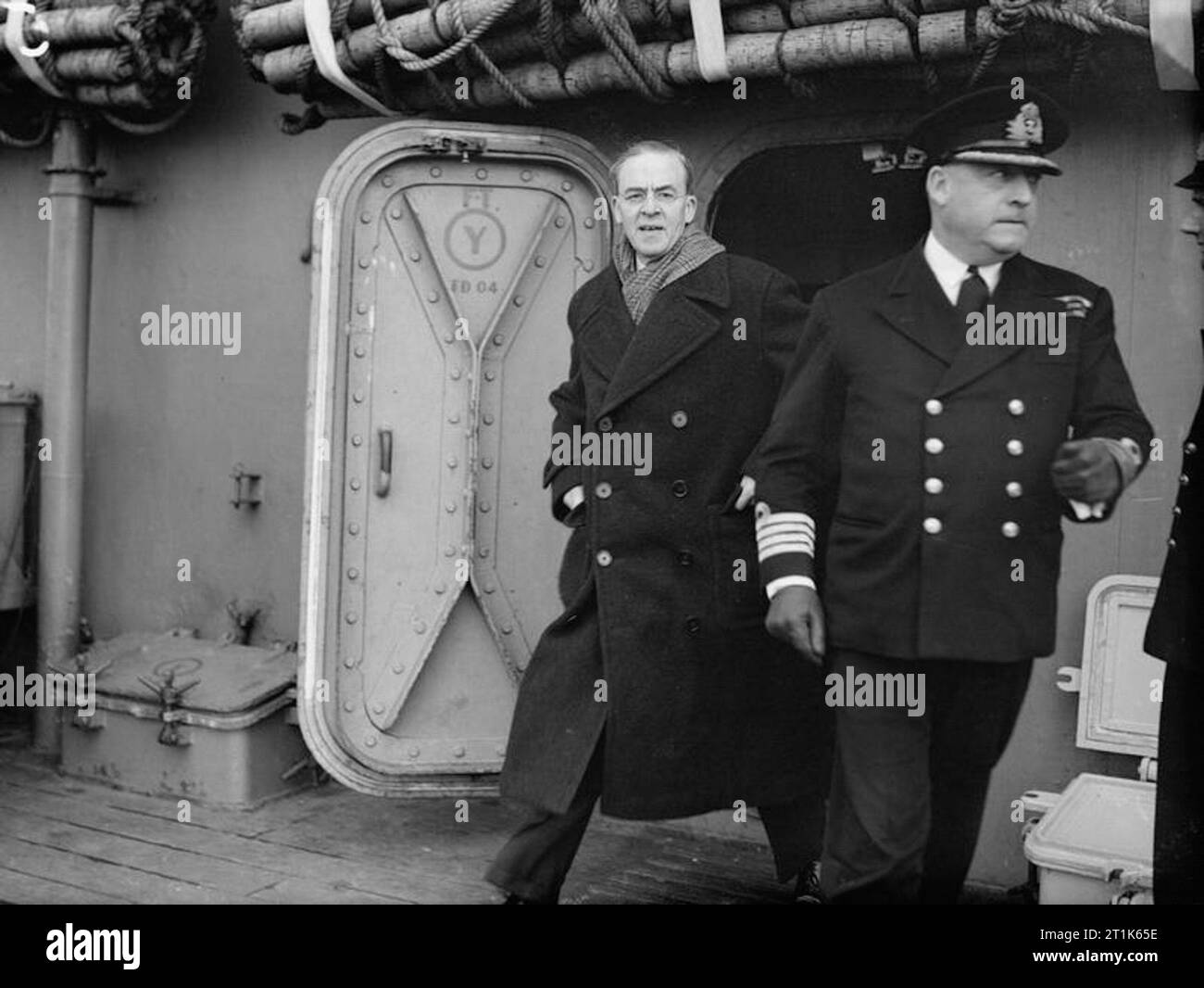 Mr Winston Churchill and Sir Stafford Cripps Visit the Home Fleet at ...