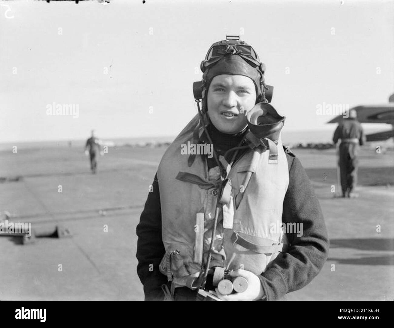 Navy Fighter Pilots Aboard a British Aircraft Carrier. 4 January 1943 ...
