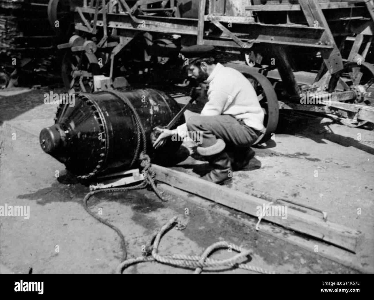 Magnetic mine ww2 Black and White Stock Photos & Images - Alamy